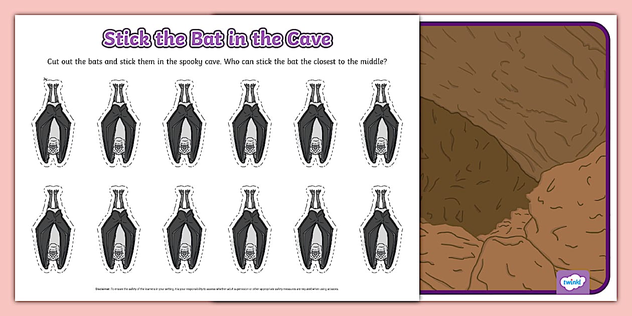 Halloween: Pin the Bat in the Cave Game (teacher made)