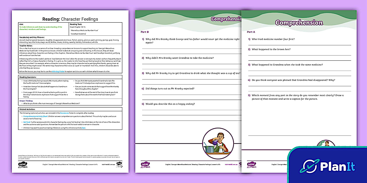 Year 3 'George's Marvellous Medicine': Reading Lesson 6