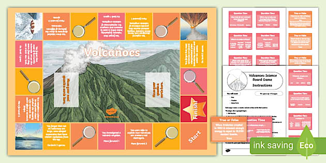 Volcanoes Science Board Game (Teacher-Made) - Twinkl