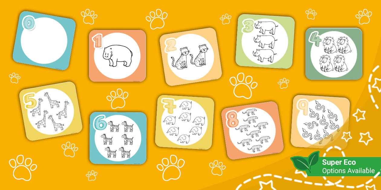 My First Counting Safari Animals Flashcards (Teacher-Made)