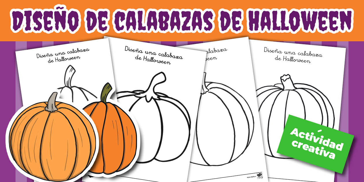 Ficha de actividad: Diseño de calabazas de Halloween