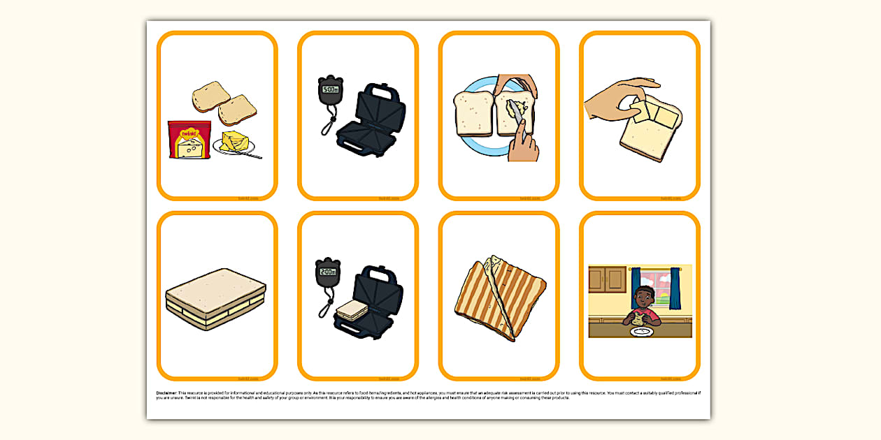 Making a Toasted Cheese Sandwich Sequencing Cards - Twinkl