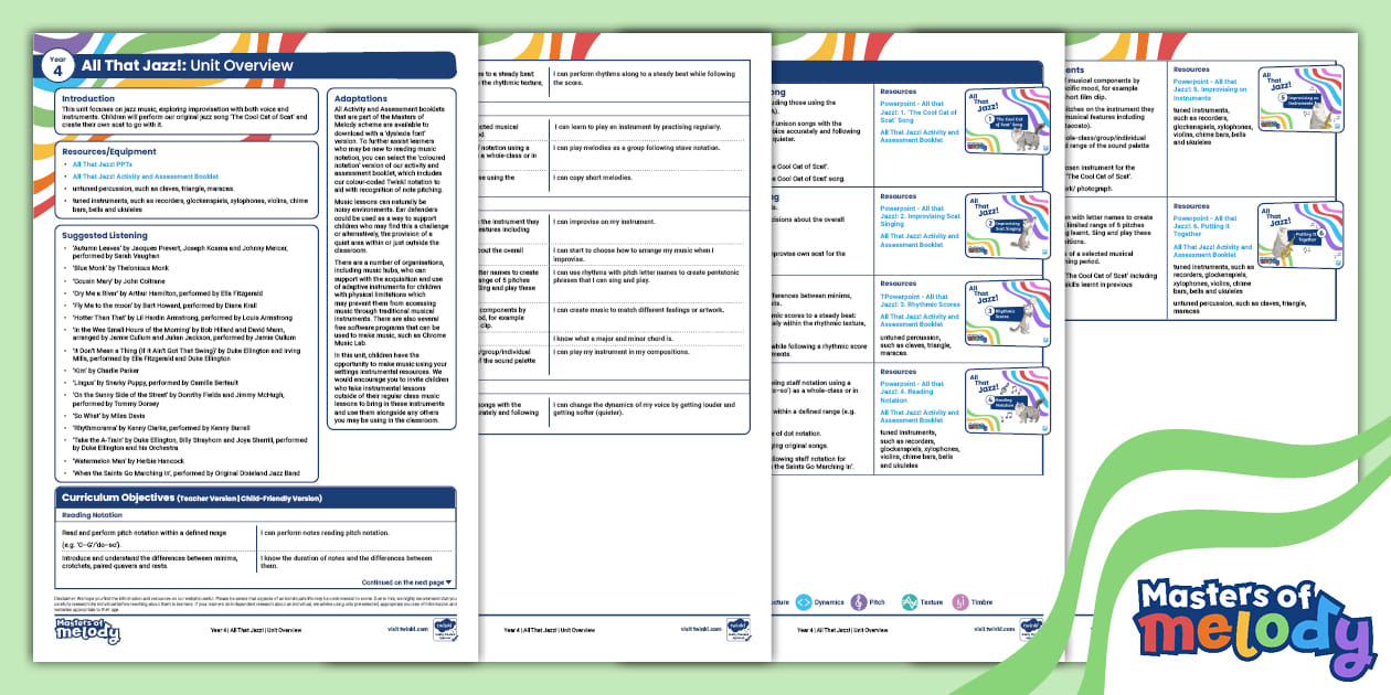 👉 All That Jazz! - Unit Overview - Twinkl