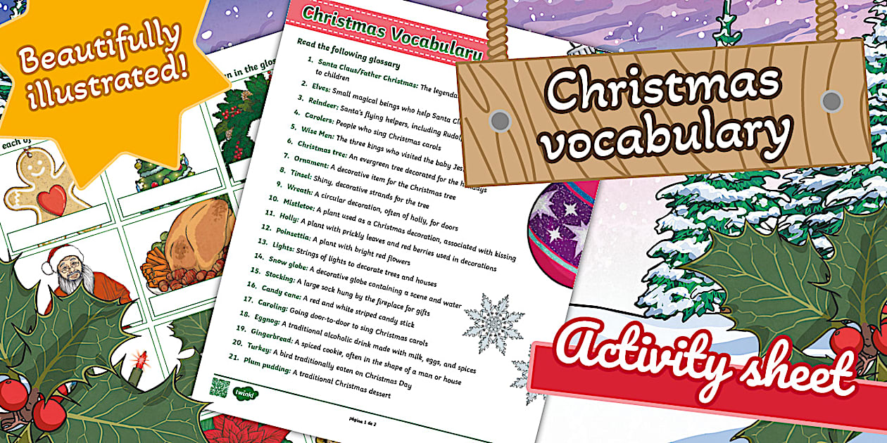 Hoja de actividad: Actividad de navidad en inglés para secundaria