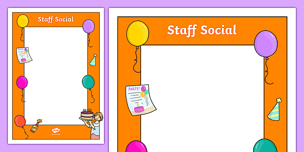 Staff Social Poster Template (teacher made) - Twinkl