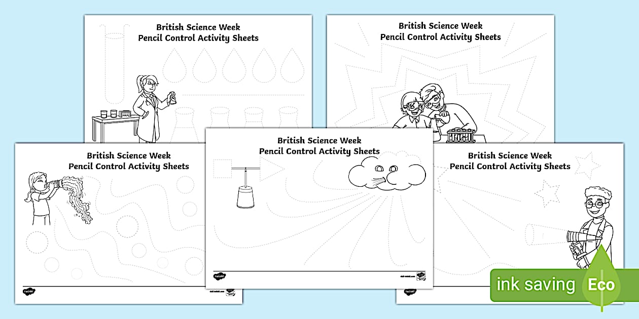 British Science Week Pencil Control Worksheets - Twinkl