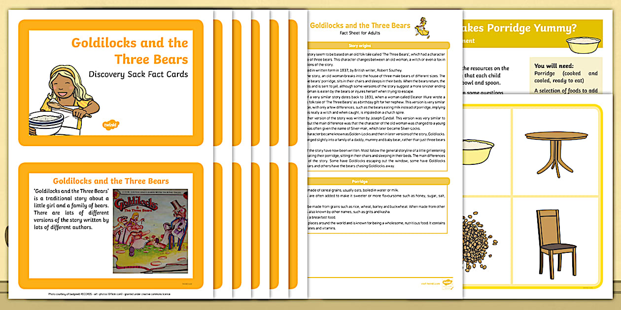 Goldilocks and the Three Bears Discovery Sack (teacher made)