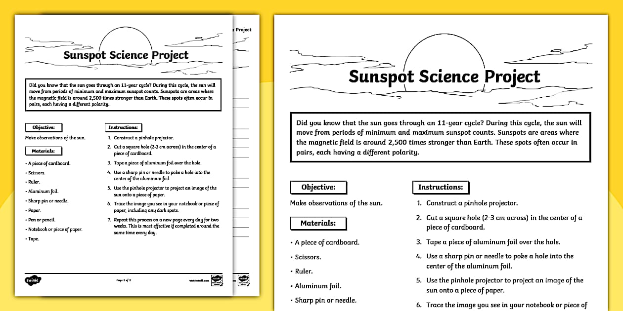 Sunspot Count Science Project | Eighth Grade | Twinkl USA