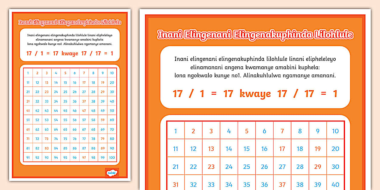 Prime Numbers Poster IsiXhosa (teacher made) - Twinkl