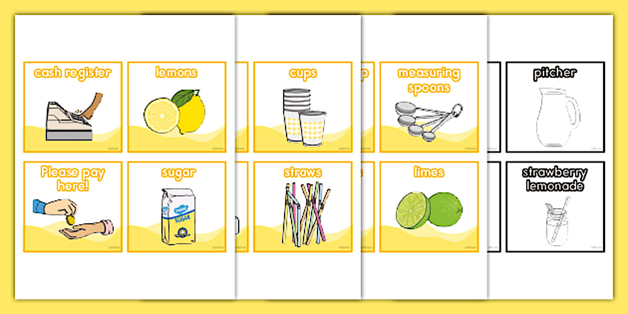 Lemonade Stand Dramatic Play Labels | Dramatic Play - Twinkl