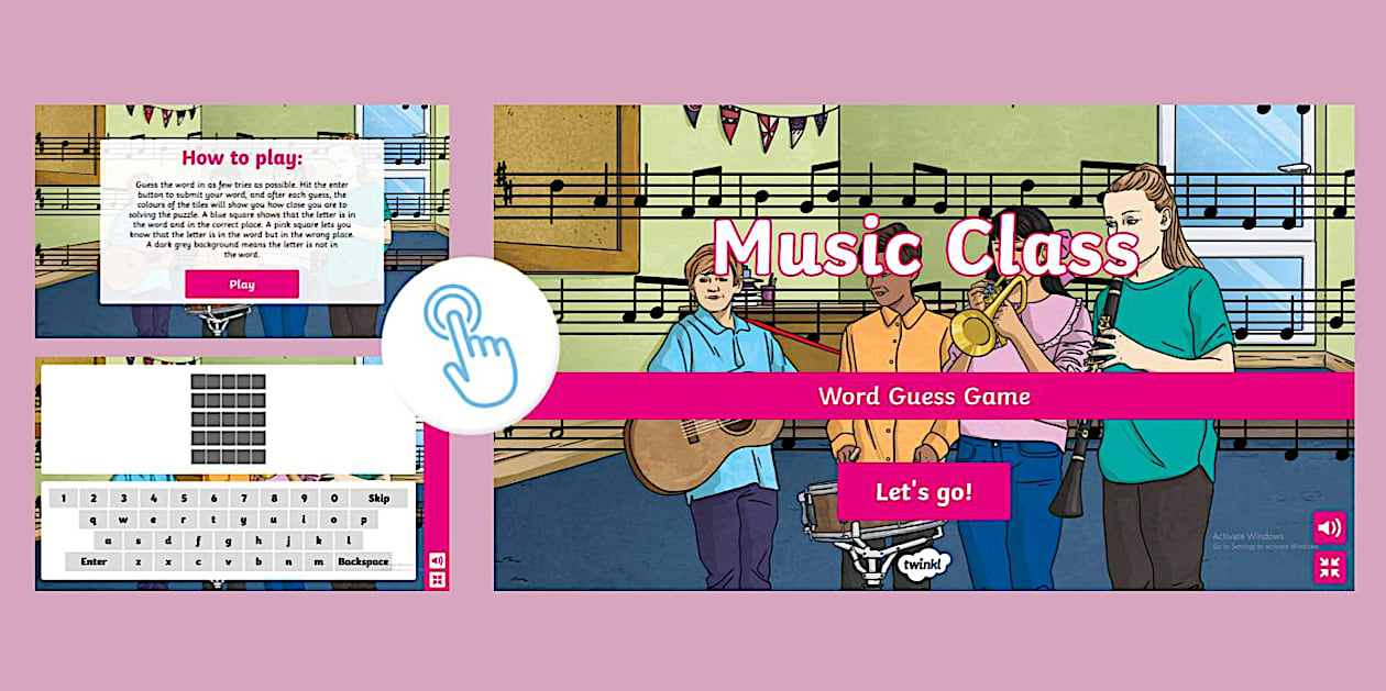 'Music Class' Word Guess - Five Letter Words (Teacher-Made)