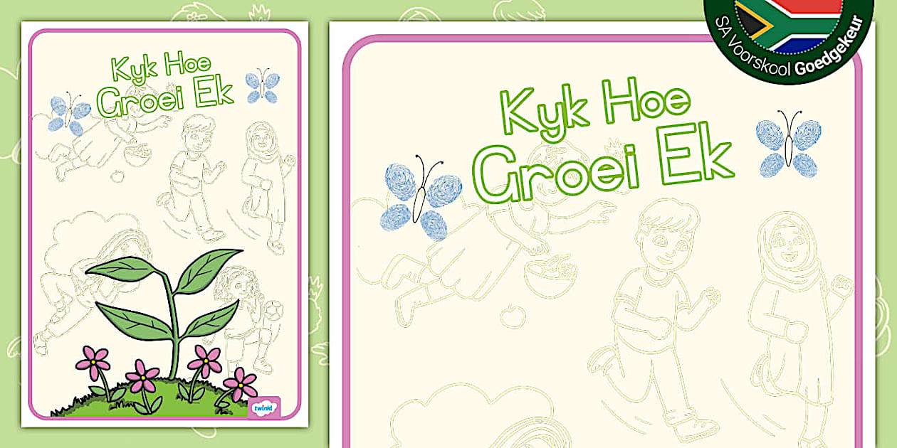 Kyk Hoe Groei Ek! Handafdruk Kuns (teacher made) - Twinkl