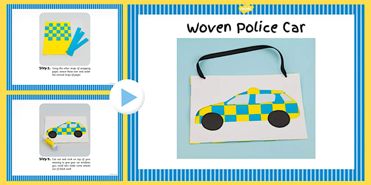 Woven Paper Police Car Craft Instructions PowerPoint - craft