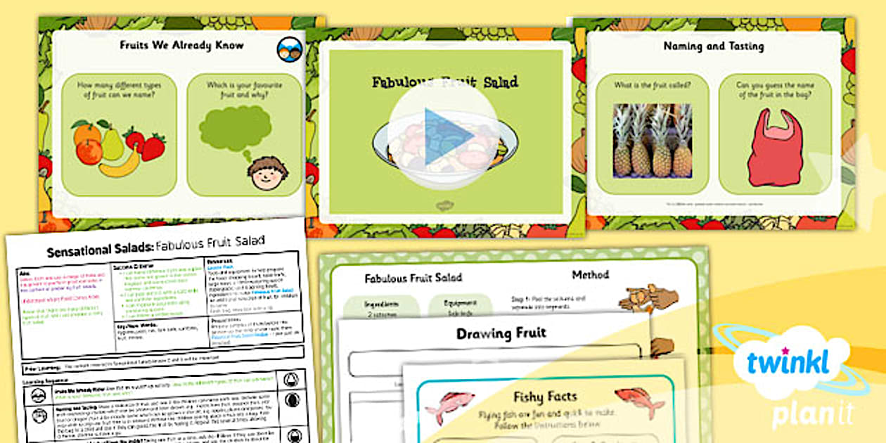 D&T: Sensational Salads: Fabulous Fruit Salad KS1 Lesson Pack 6