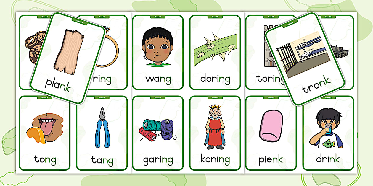 Graad 3 Klanke -ng, -nk Flitskaarte (Teacher-Made) - Twinkl