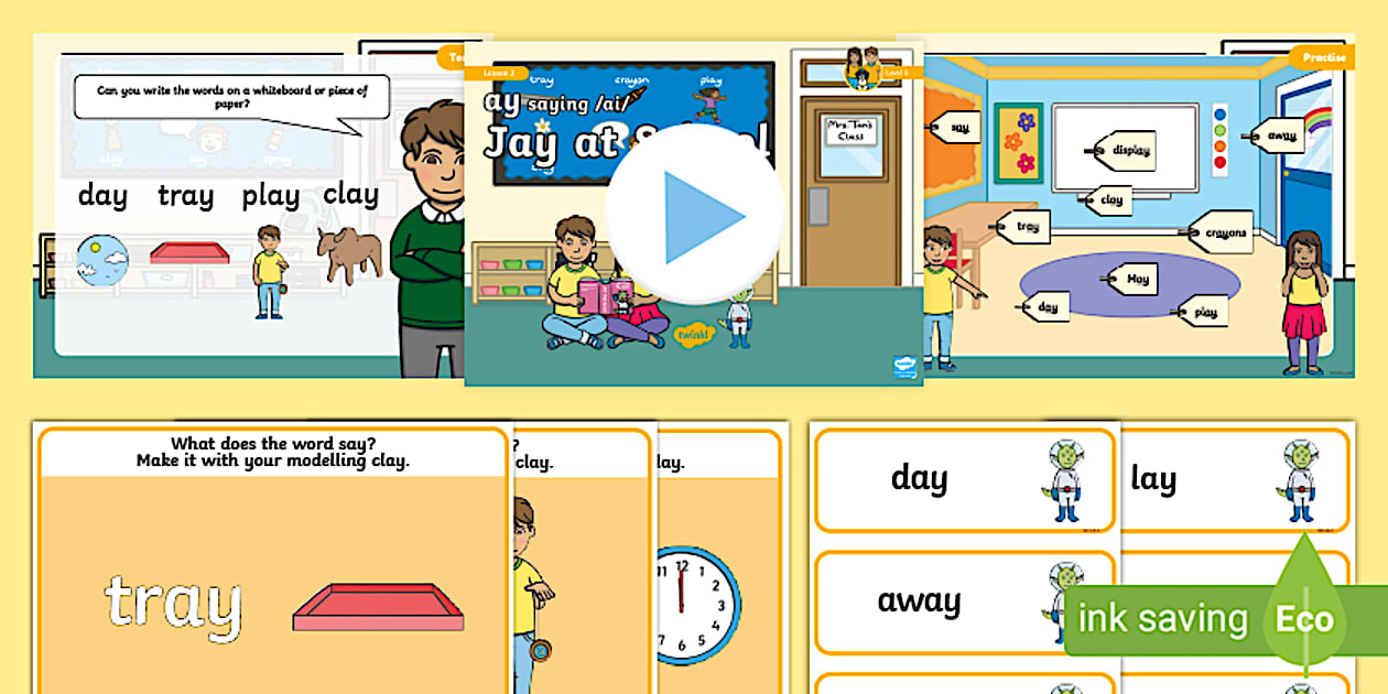 'ay' saying /ai/ Lesson Pack (Teacher-Made) - Twinkl