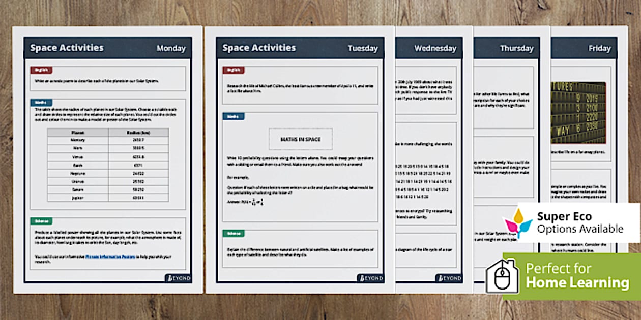 KS3 Home Learning Challenges - Space Activities | Beyond