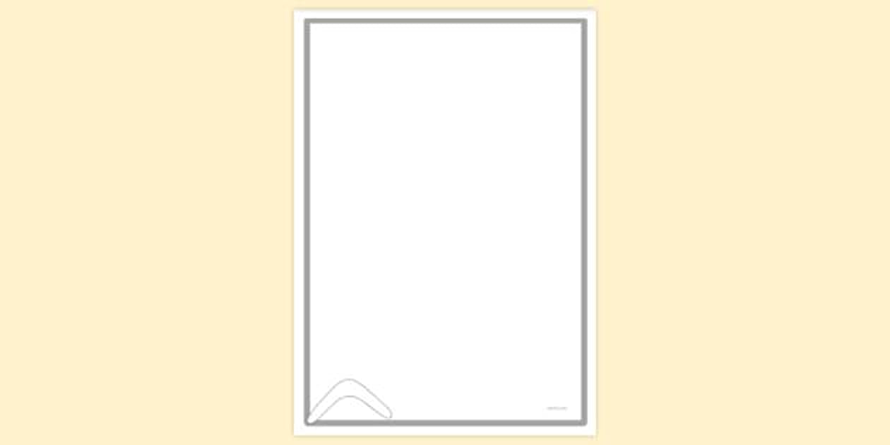 Simple Blank Boomerang Page Border | Page Borders | Twinkl