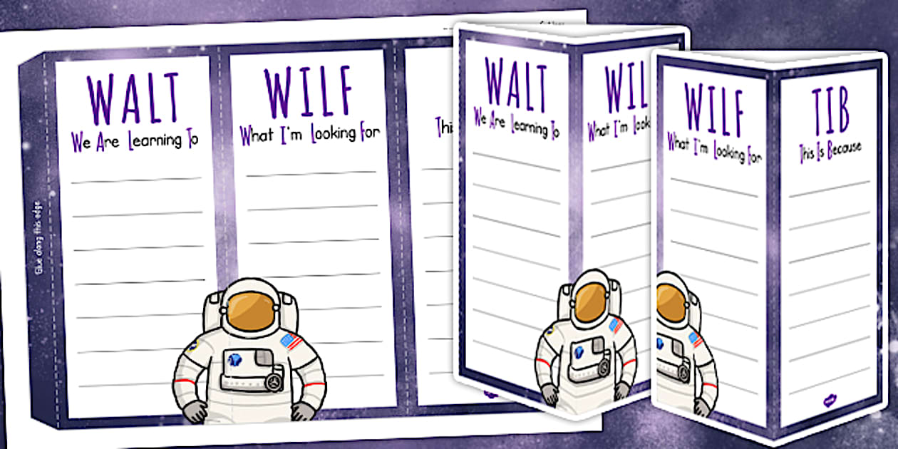 Editable Space Themed WALT WILF TIB Standing Tabletop Target