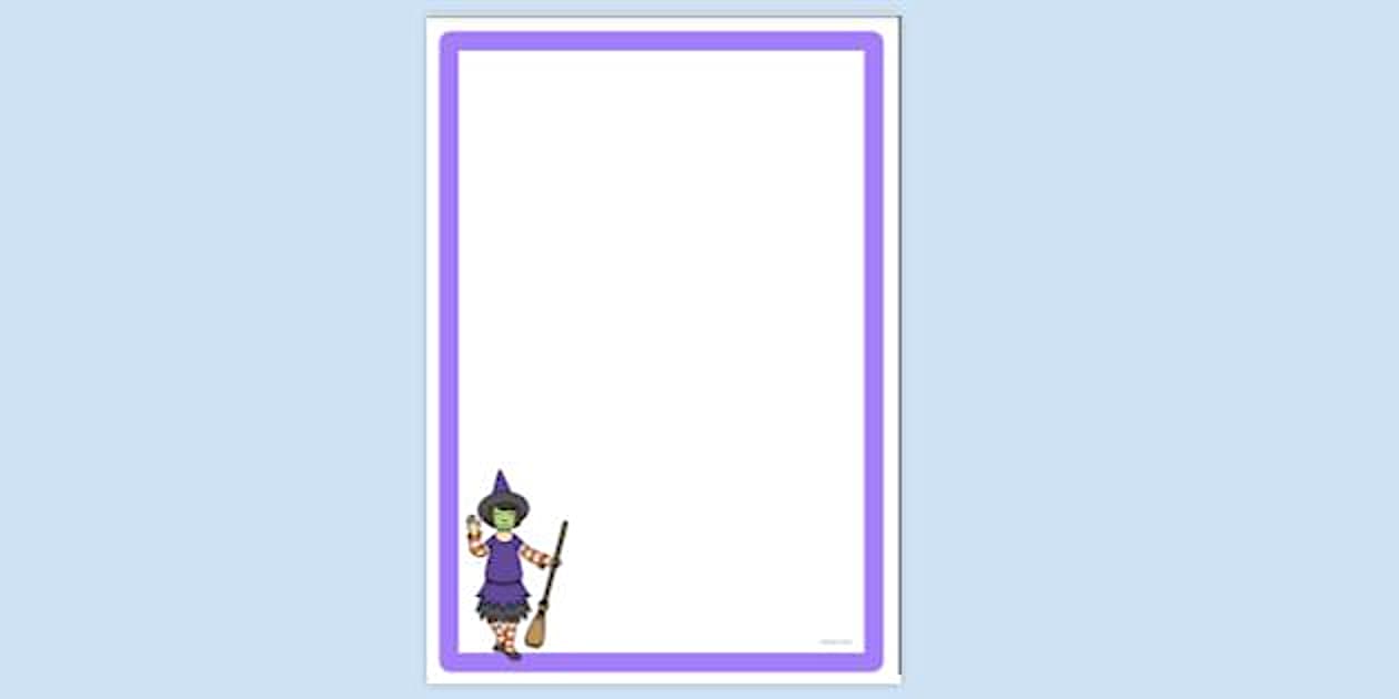 Simple Blank Carnival Witch Page Border (Teacher-Made)
