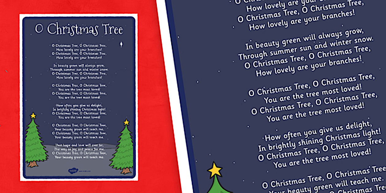 O Christmas Tree Lyrics Poster - Primary Resources - Twinkl
