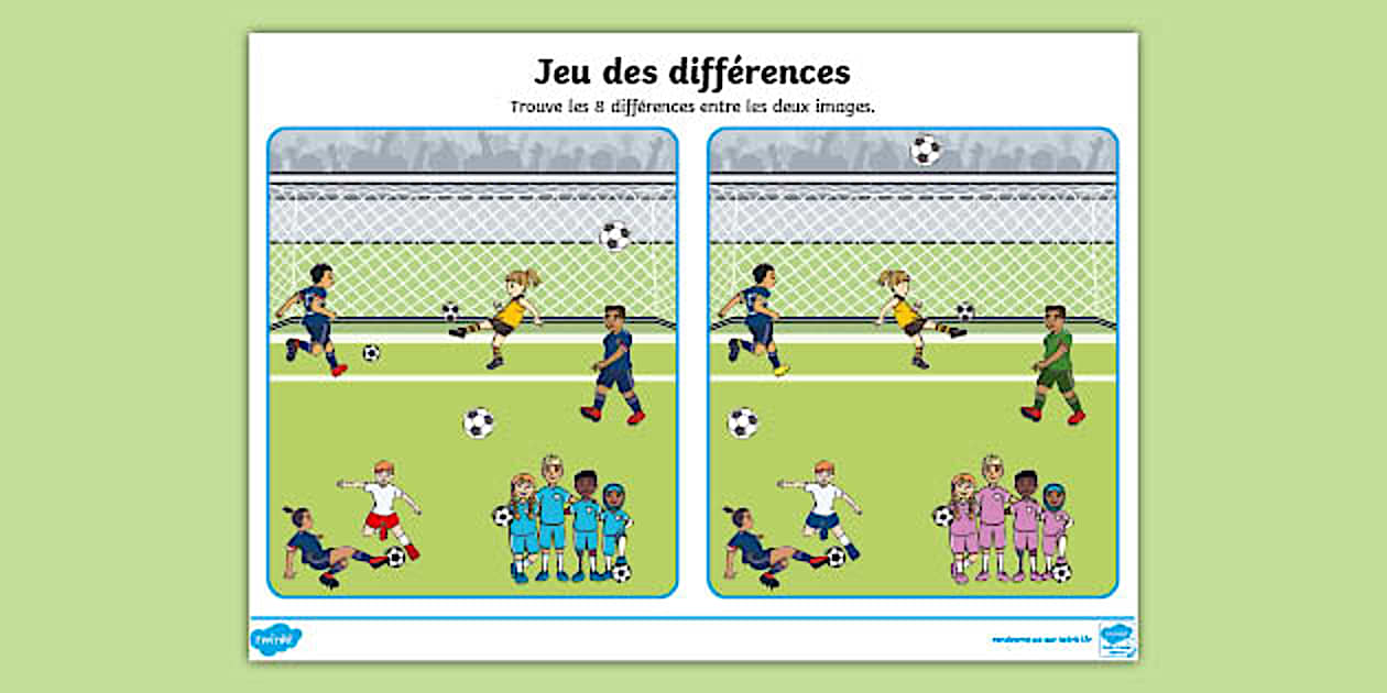 Jeu des différences spécial football Euro 2024 - Twinkl