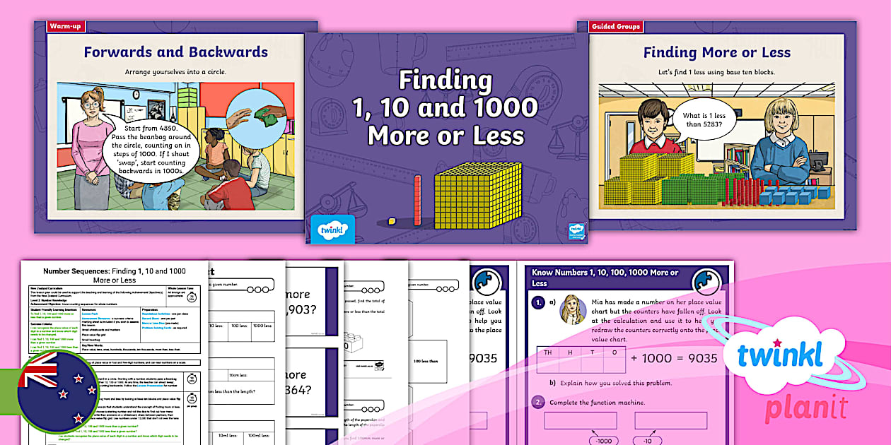 Level 3 Number Sequences: Know Numbers 1, 10, 100, 1000 More and Less ...