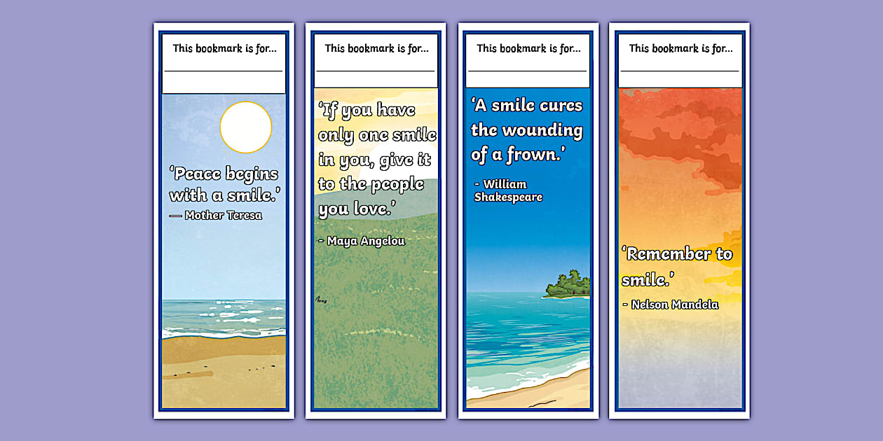 You Make Me Smile Quote Bookmarks