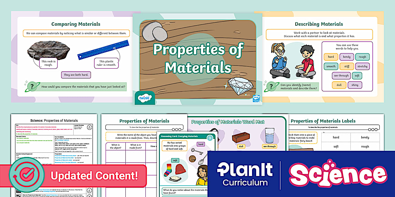 Science: Everyday Materials: Properties of Materials Y1 Lesson 3