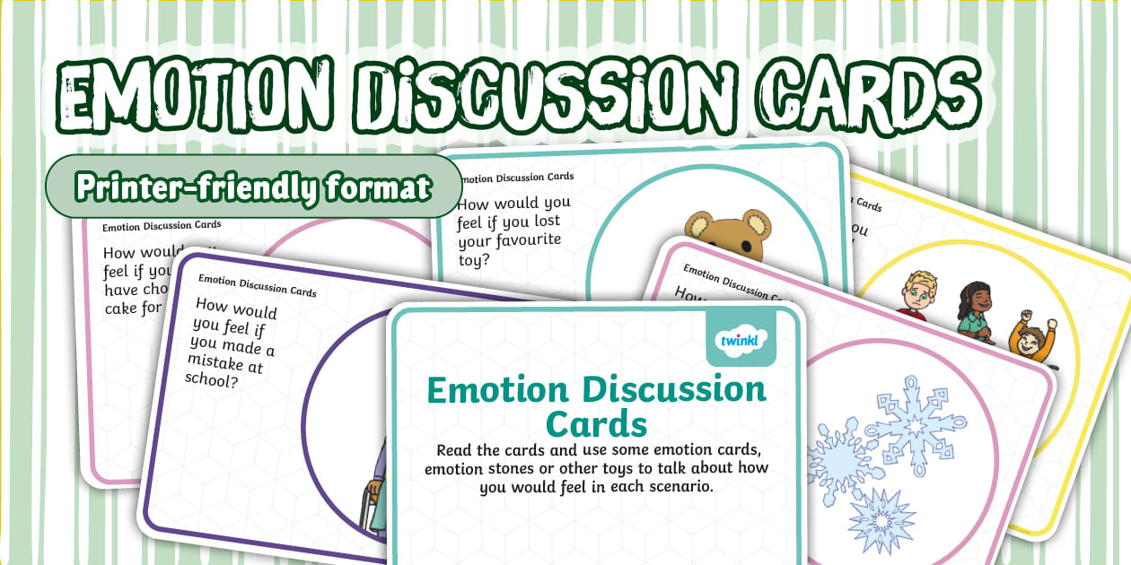 * NEW * Emotion Discussion Cards (teacher made) - Twinkl