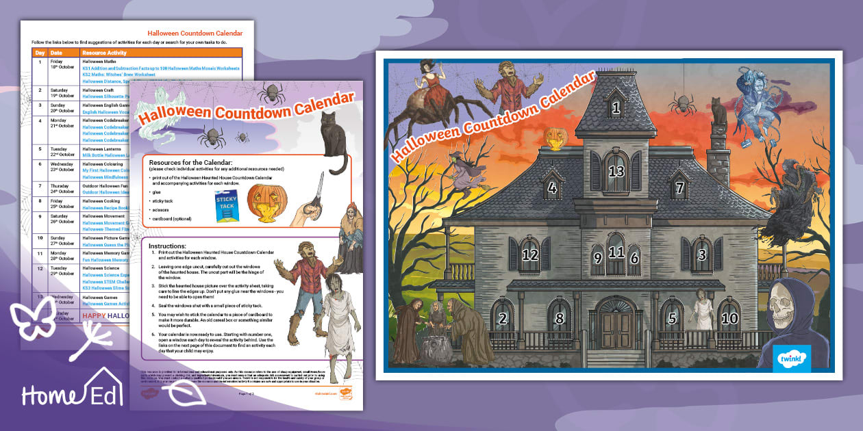 Halloween Haunted House Countdown Calendar (teacher made)