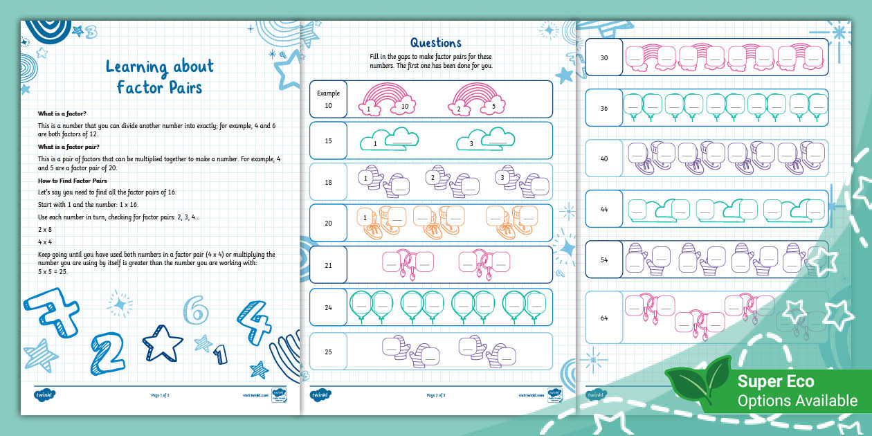 Learning about Factor Pairs (Ages 8 - 9) - Twinkl