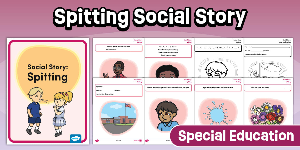 Spitting Social Story Booklet for Special Education