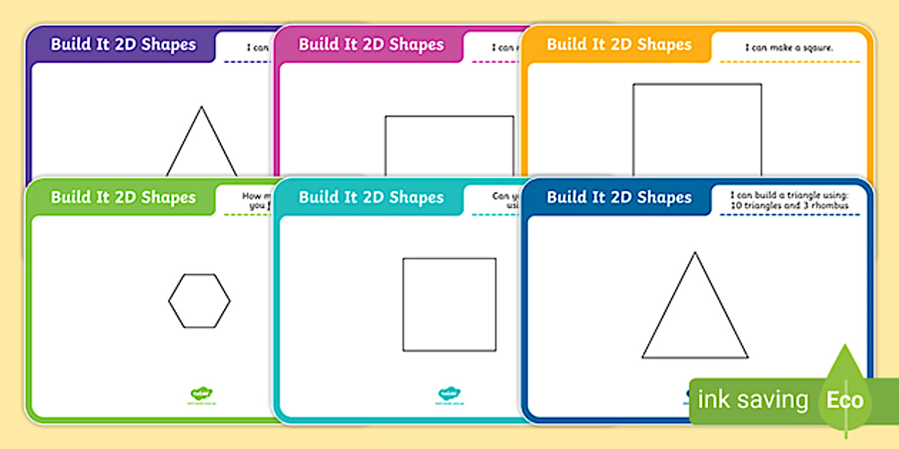 QLD 2D Pattern Block Cards (teacher made) - Twinkl