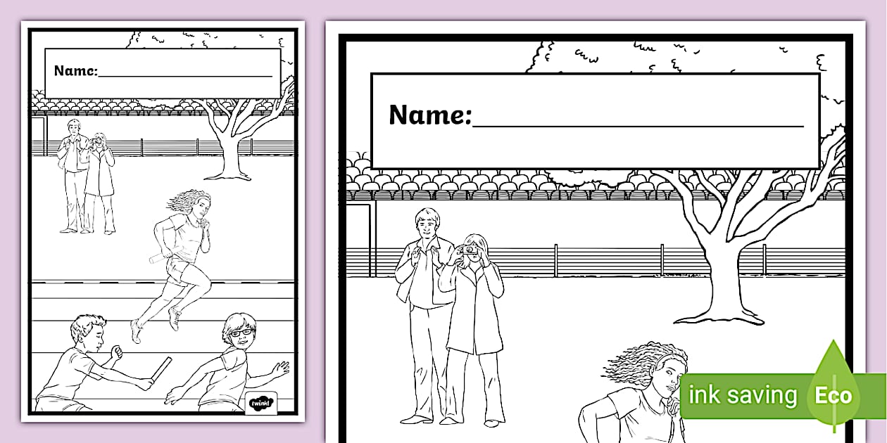 Relay Colouring Book Cover | Stationery | PE | Twinkl Sports