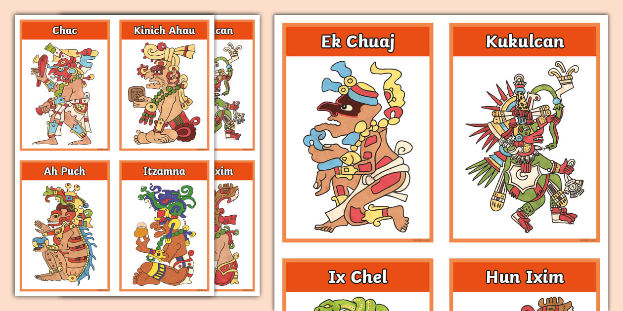 * NEW * Maya Gods Flashcards - Twinkl History Mayan