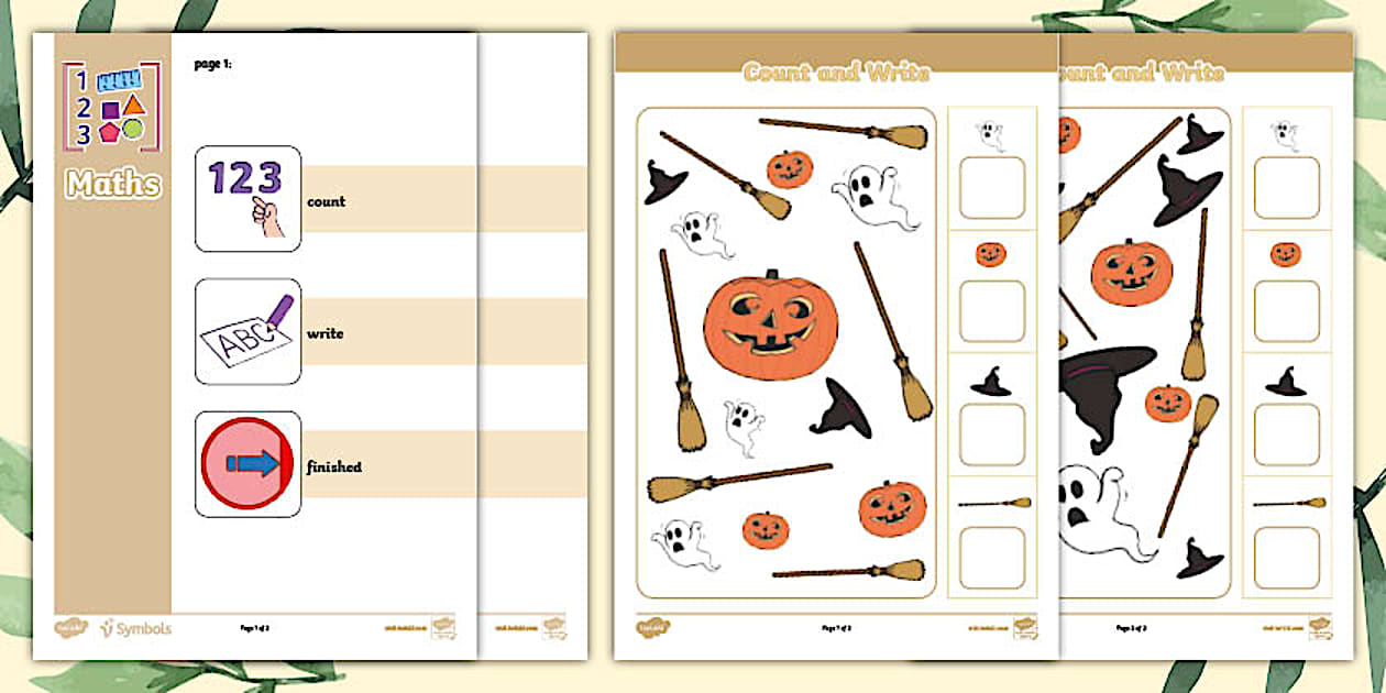 👉 SEND Structured Steps Halloween Count and Write