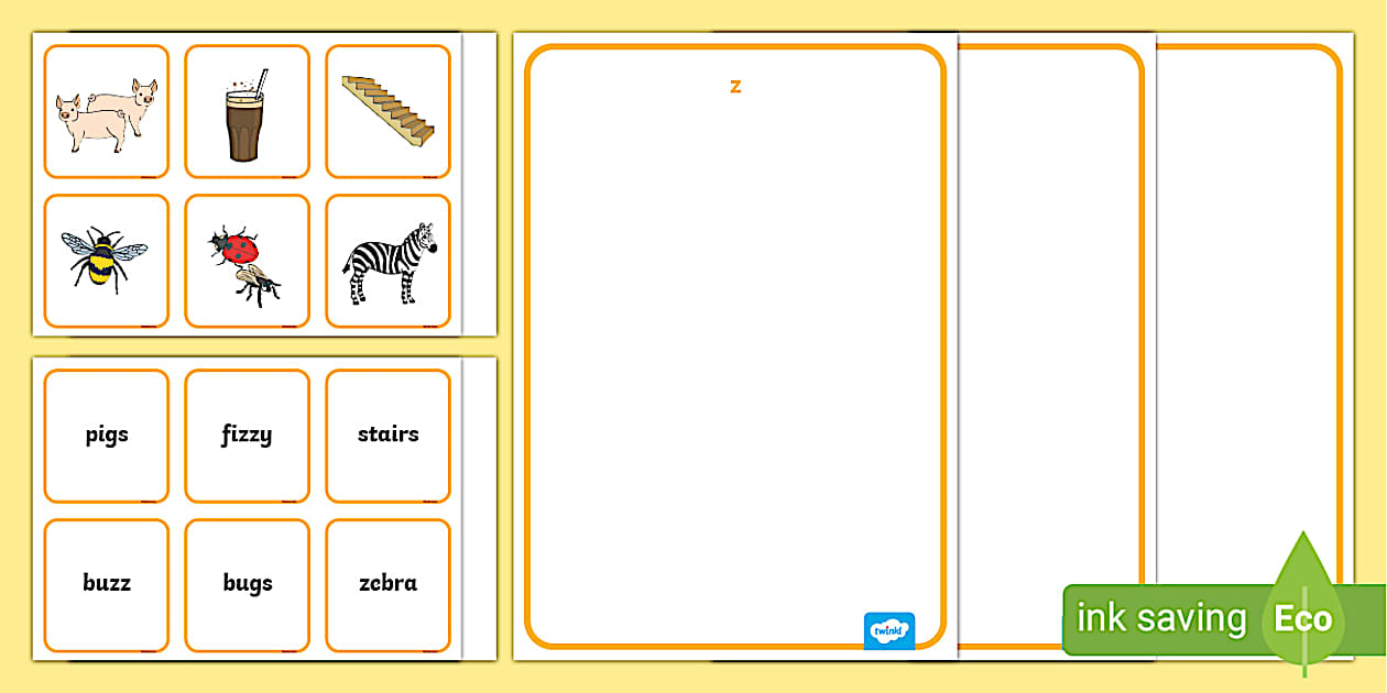 z Sound Family Sorting and Matching Activity Pack - Twinkl