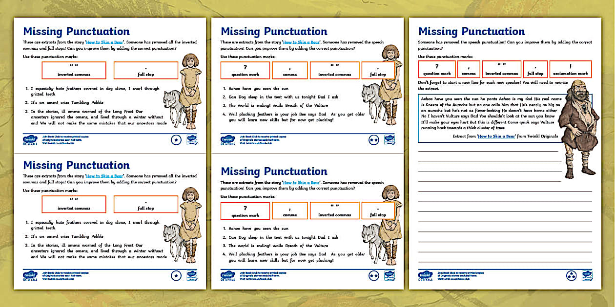 How to Skin a Bear Punctuating Direct Speech Worksheet