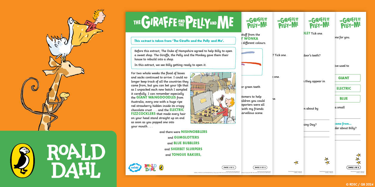 The Giraffe and the Pelly and Me: Reading Comprehension [Ages 5-7]