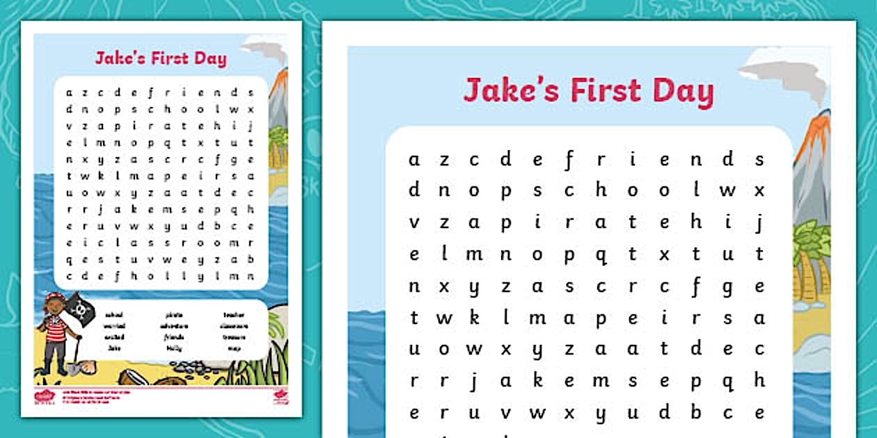 Jake's First Day Word Search (Teacher-Made) - Twinkl