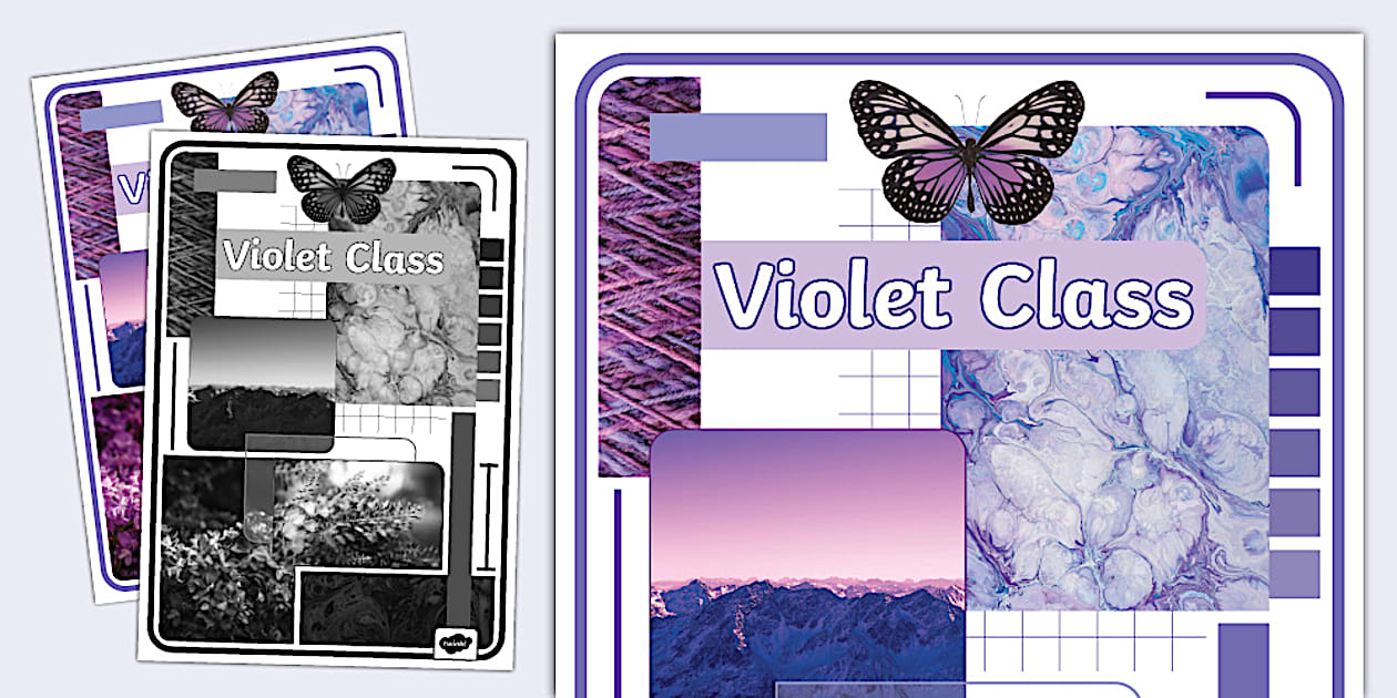 Violet Class Photo Display Poster (teacher made) - Twinkl