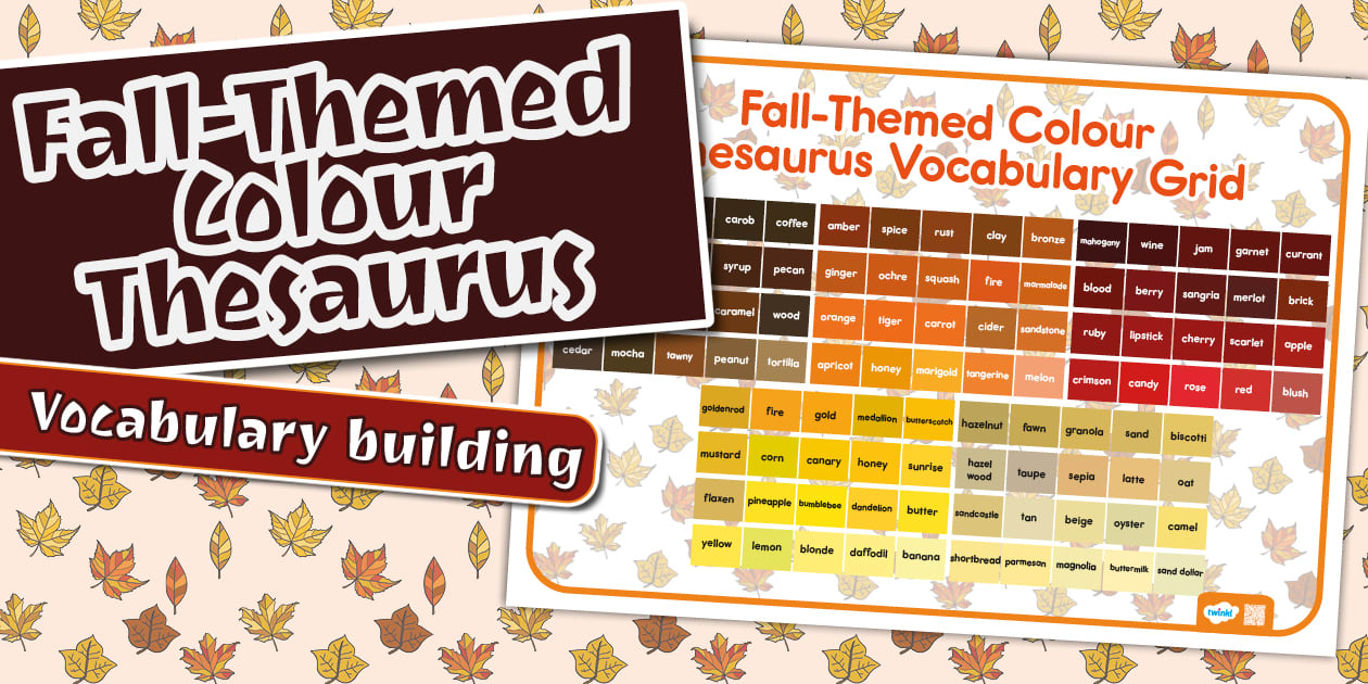 Fall-Themed Colour Thesaurus Vocabulary Grid