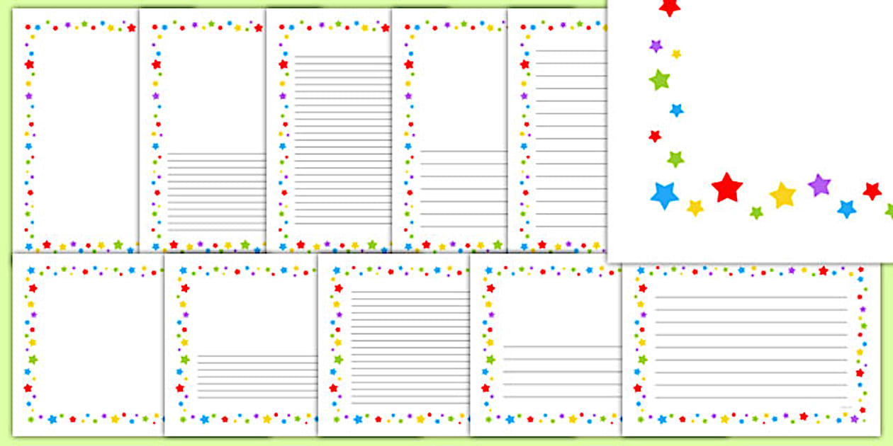 Editable Multicoloured Stars Page Borders (professor feito)