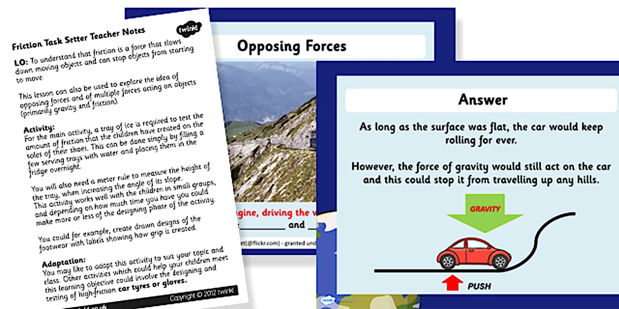 Friction Task Setter PowerPoint - Twinkl