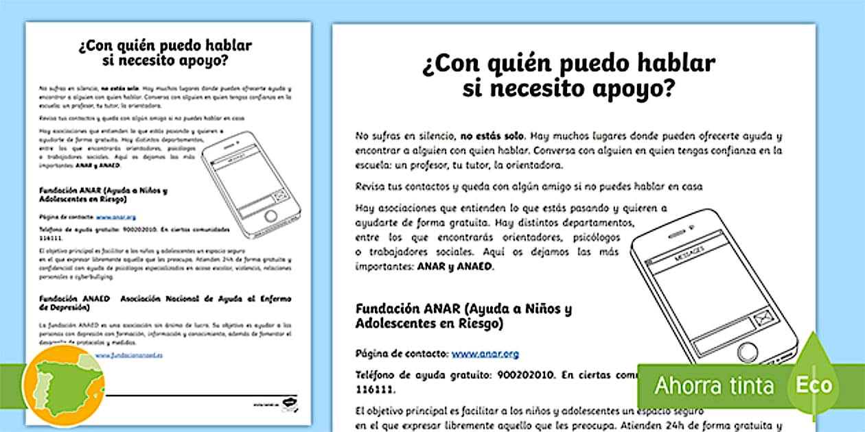 Hoja informativa: ¿Con quién puedo hablar si necesito ayuda? - Adolescentes