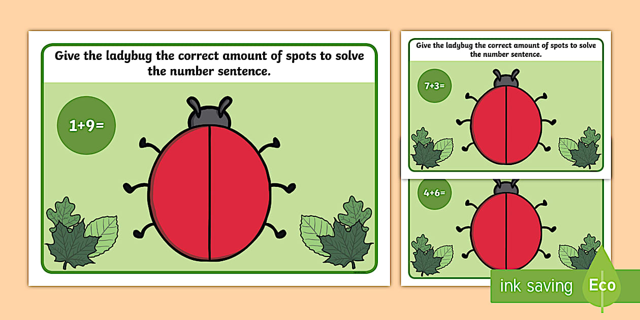 Addition Within 10 Ladybug Sensory Mats (teacher made)