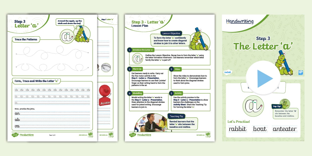 Step 3 Curly Caterpillar Letter 'a' Pack Handwriting
