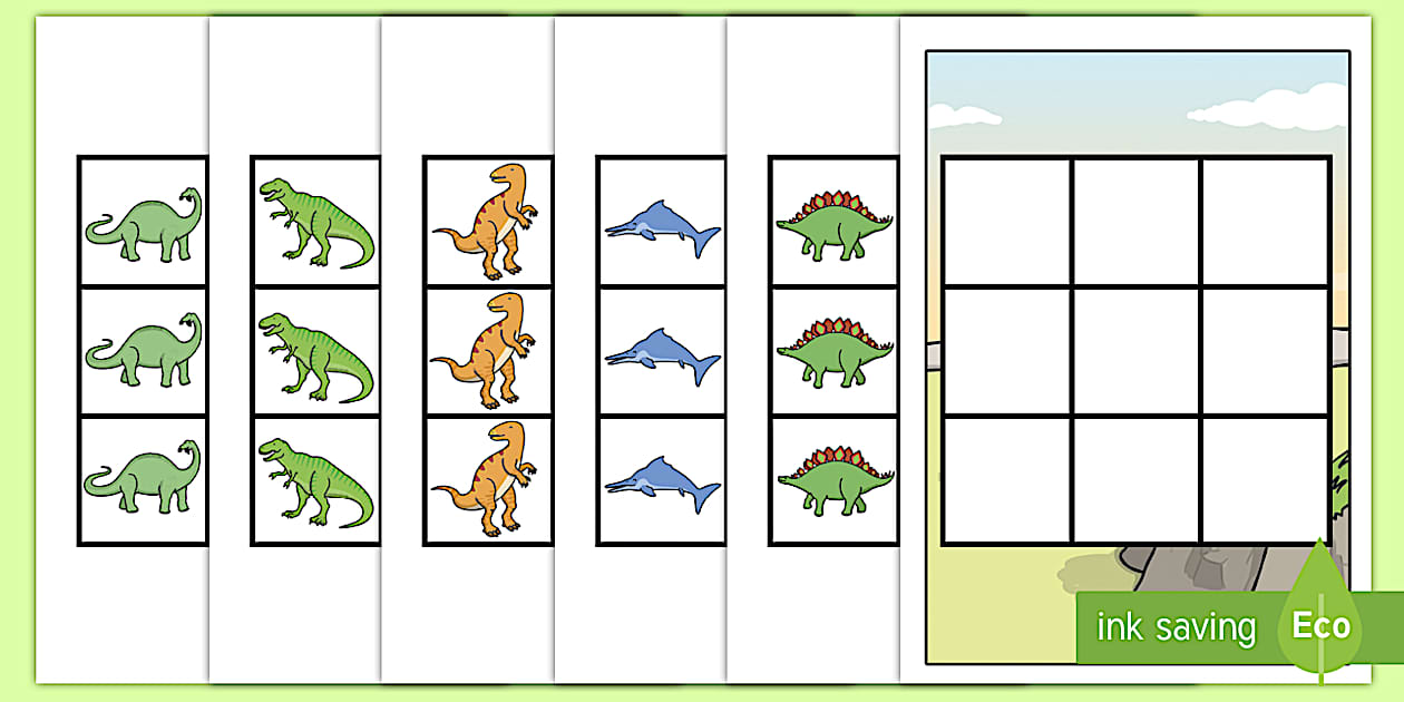 Juego: 3 en raya - Dinosaurios (teacher made) - Twinkl