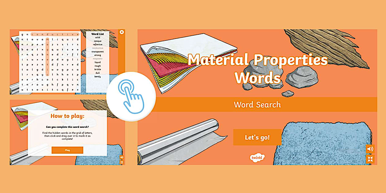 Material Properties Word Search (teacher made) - Twinkl